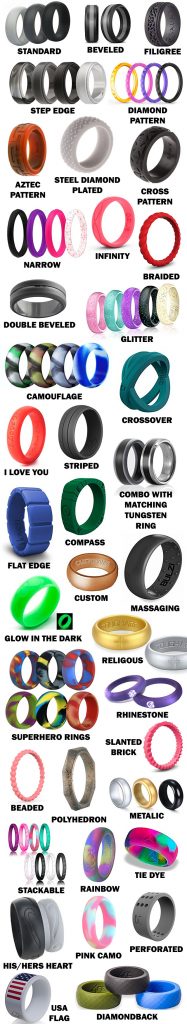 ALL THE DIFFERENT STYLES OF SILICONE RINGS – Jewelry Secrets
