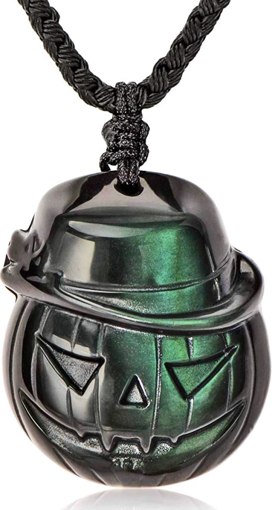 VERY COOL BLACK OBSIDIAN PUMPKIN PENDANT NECKLACE – Jewelry Secrets