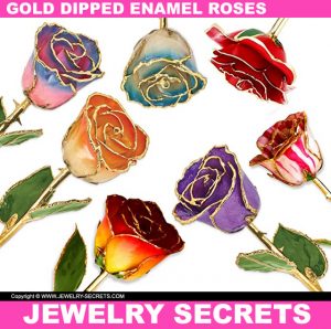 GENUINE GOLD DIPPED ENAMELED ROSES FOR VALENTINES – Jewelry Secrets
