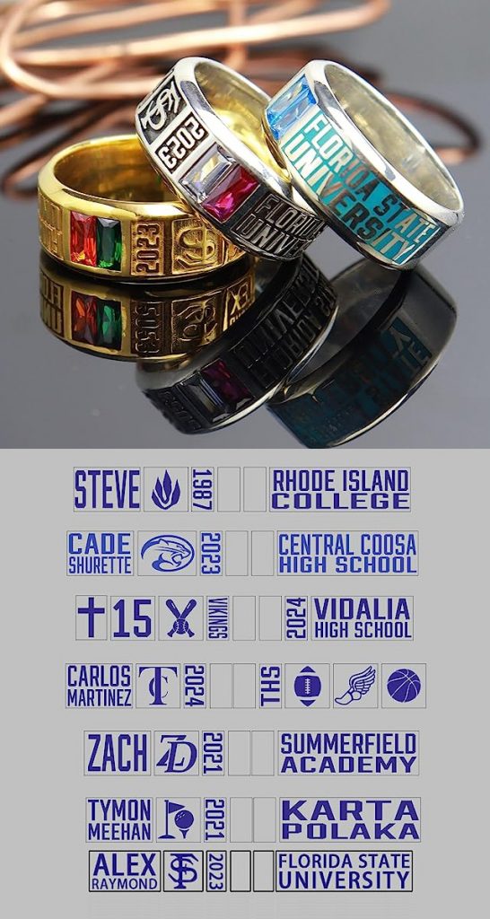 CUSTOMIZABLE CLASS COLLEGE RINGS – Jewelry Secrets